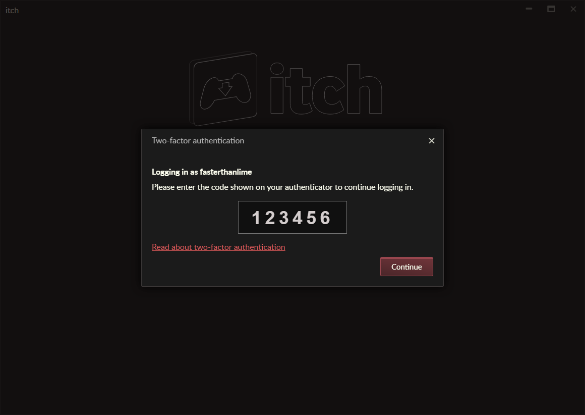 Logging in · The itch.io app book - itch.io